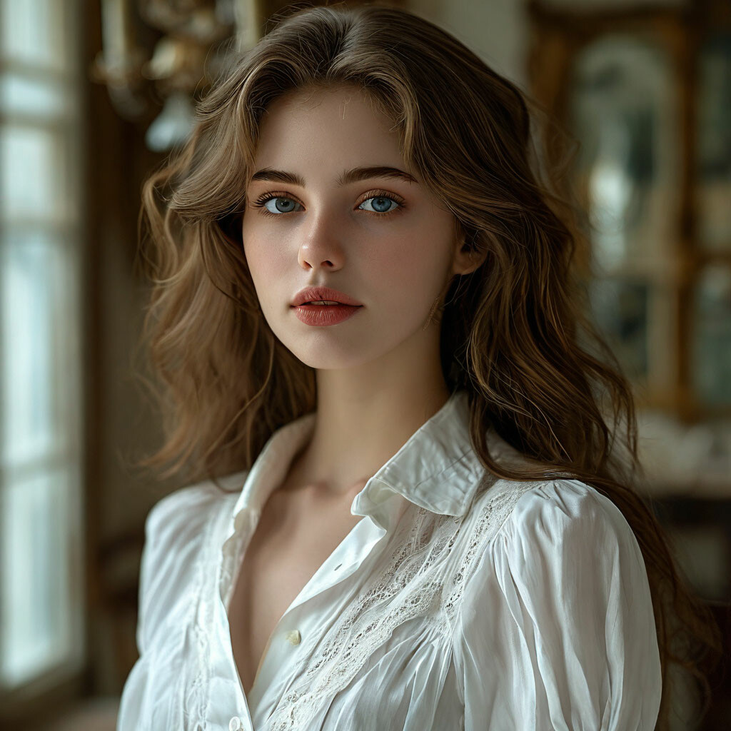 "A very beautiful girl is realistic. …" — image created in Shedevrum