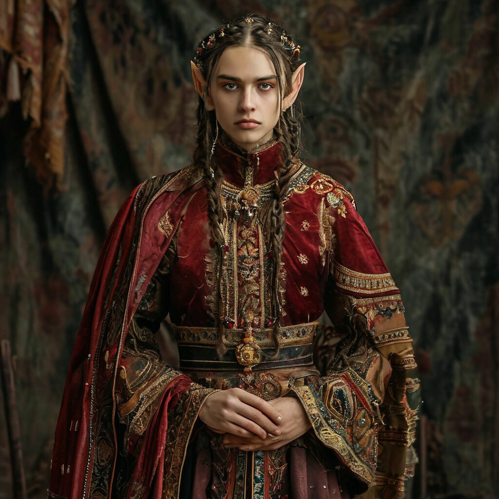 "Ancient Russian elf clothes" — image created in Shedevrum