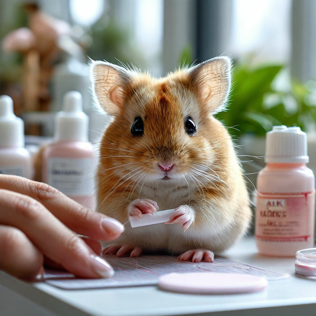 "A cute hamster manicure master. he …" — image created in Shedevrum