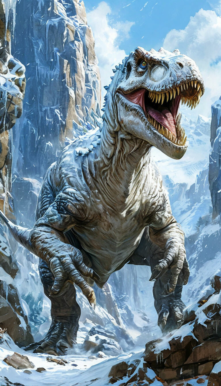 "A character for DnD: A giant snow …" — image created in Shedevrum