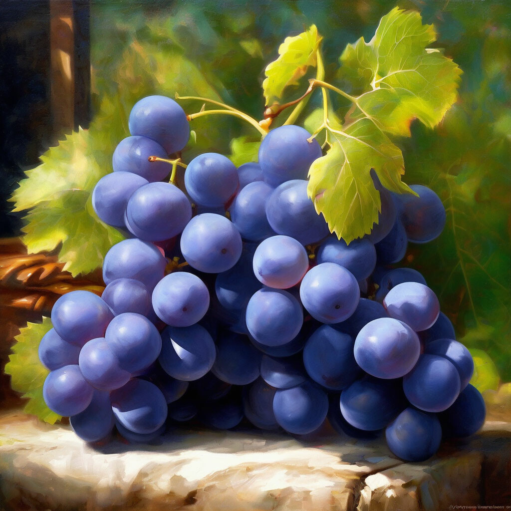 "Refined blue Sangiovese grapes, elongated transparent berries in the ...