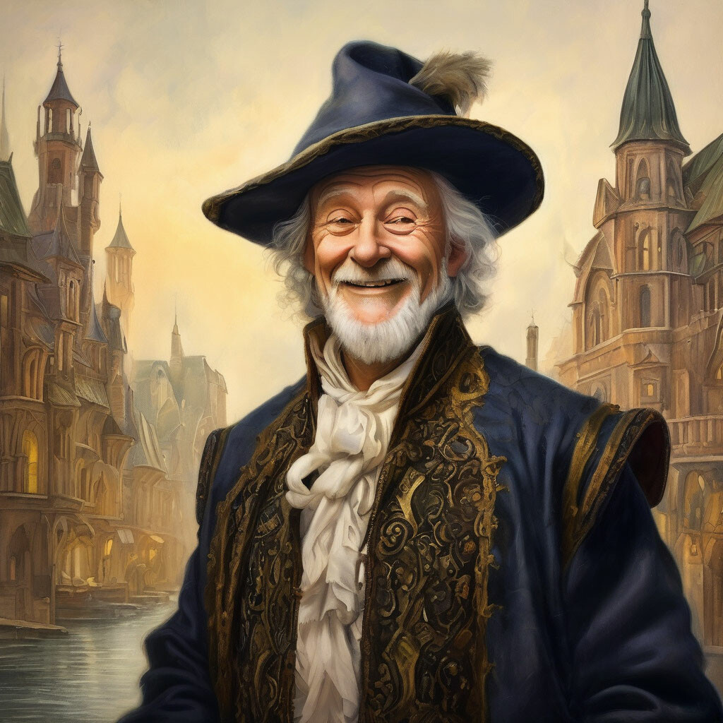 "In the footsteps of motives. 10. Portrait of a cheerful elderly ...