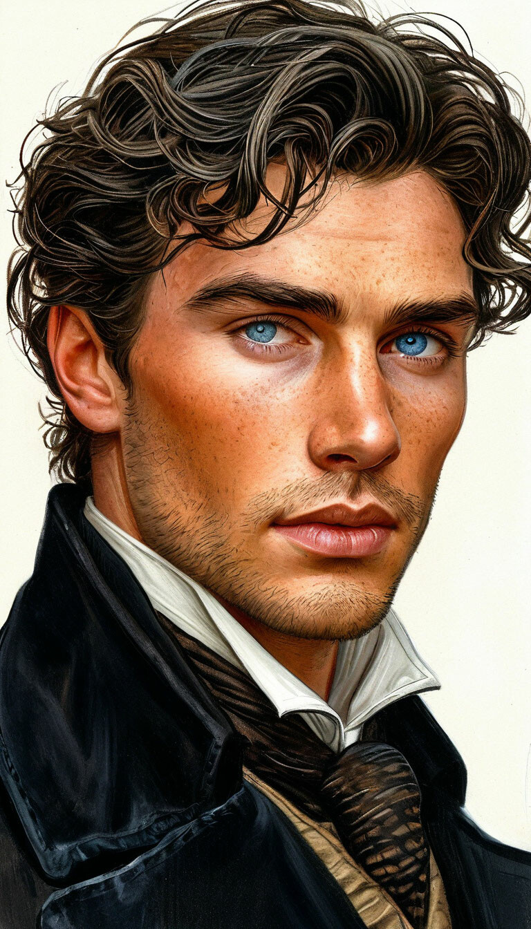 "Anthony Reed clean-shaven. The year 1860 Victorian England. drawing ...
