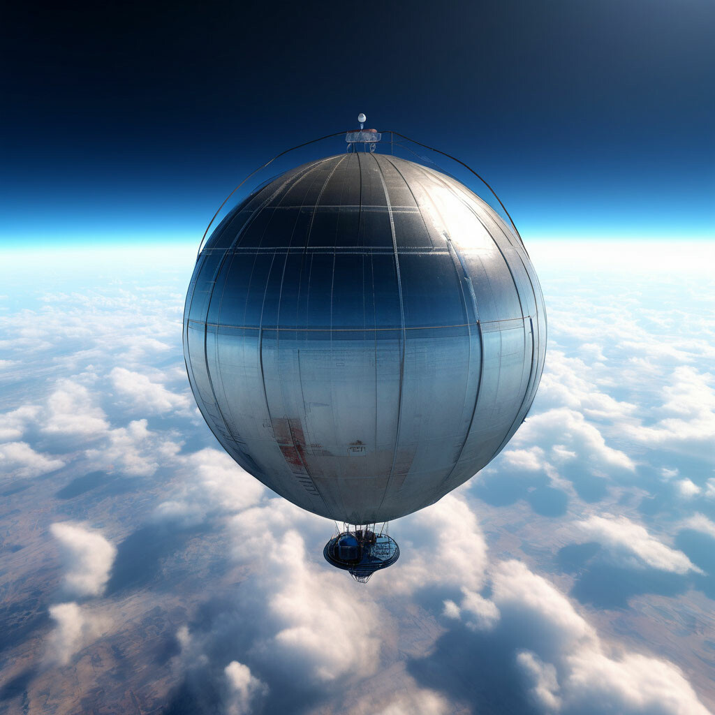 "A stratospheric balloon built in the …" — image created in Shedevrum