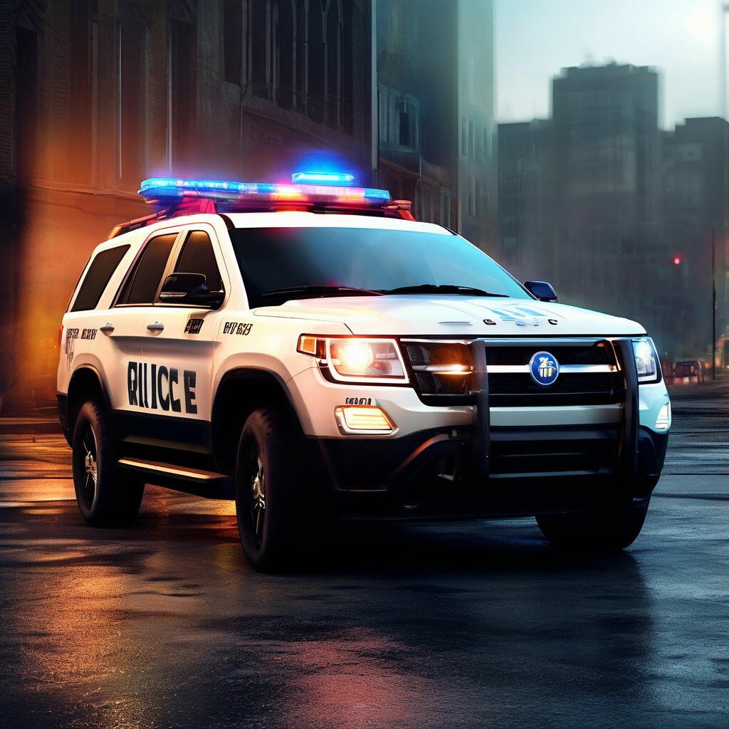 "Police SUV" — image created in Shedevrum