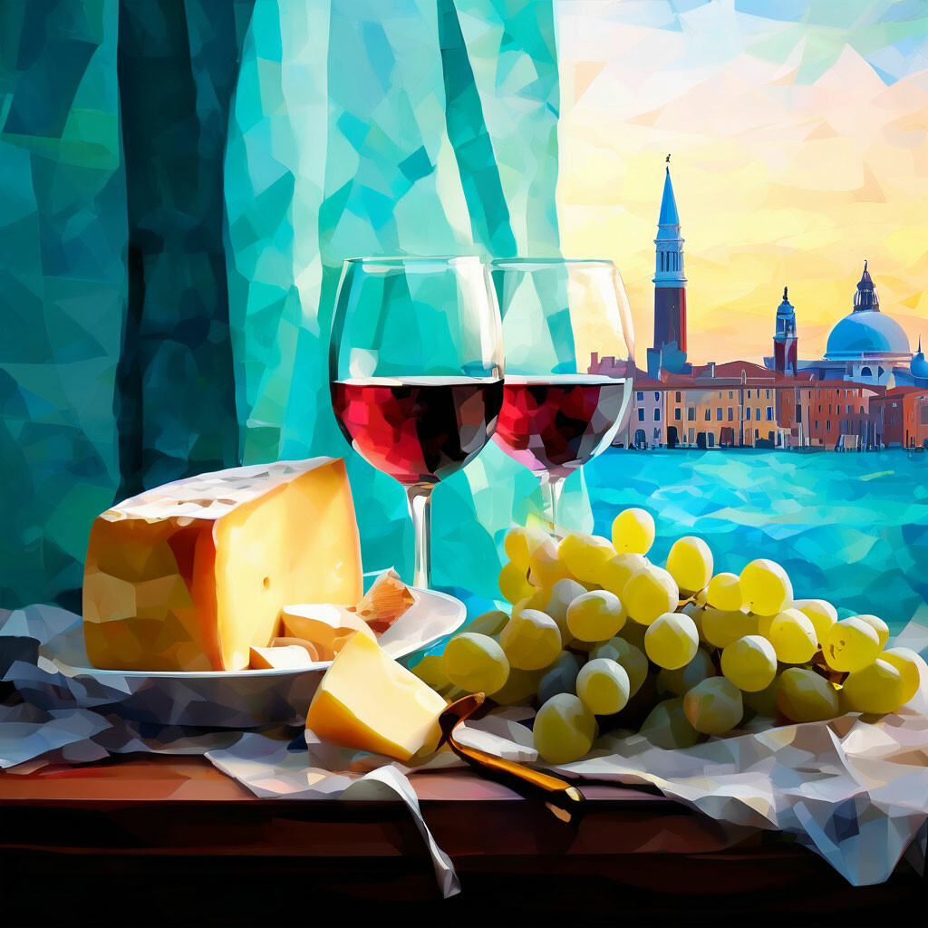 "Día del vino y el queso y las uvas un…" — imagen creada en Shedevrum