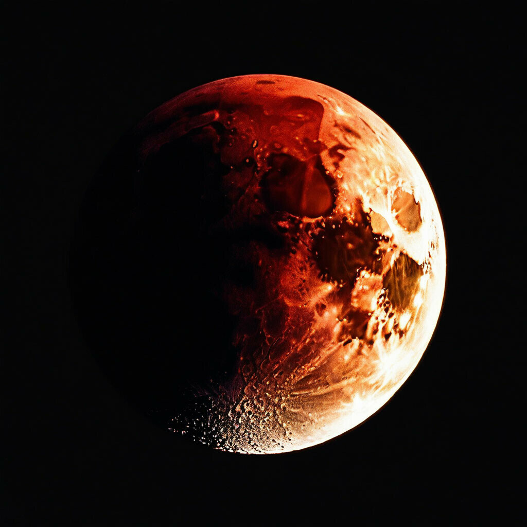 "Lunar eclipse, corridor of eclipses, …" — image created in Shedevrum