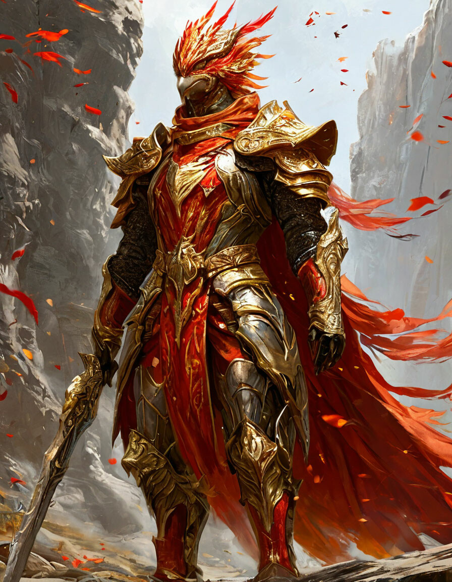 "The legendary Phoenix Armor" — image created in Shedevrum