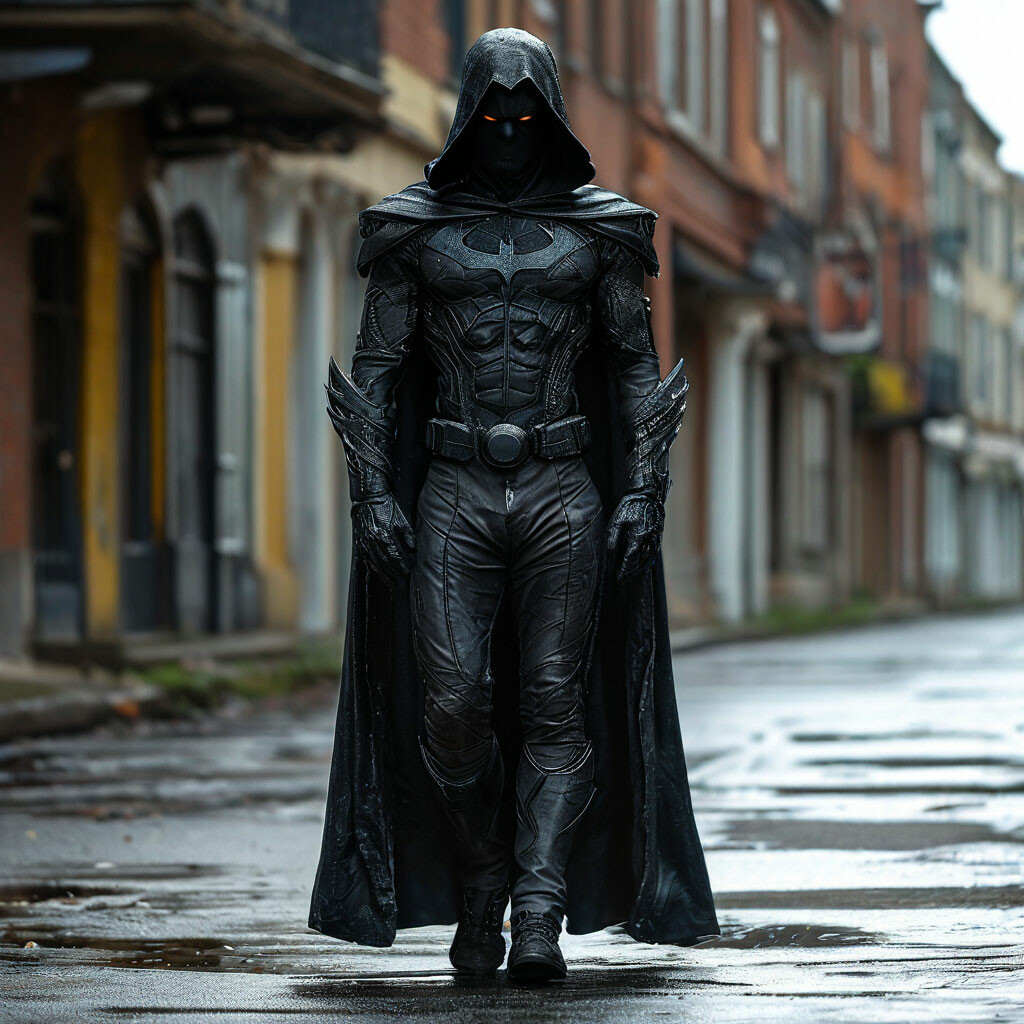 "Shadow-man, darkman, shademan, hyperrealistic, teenager, full height ...