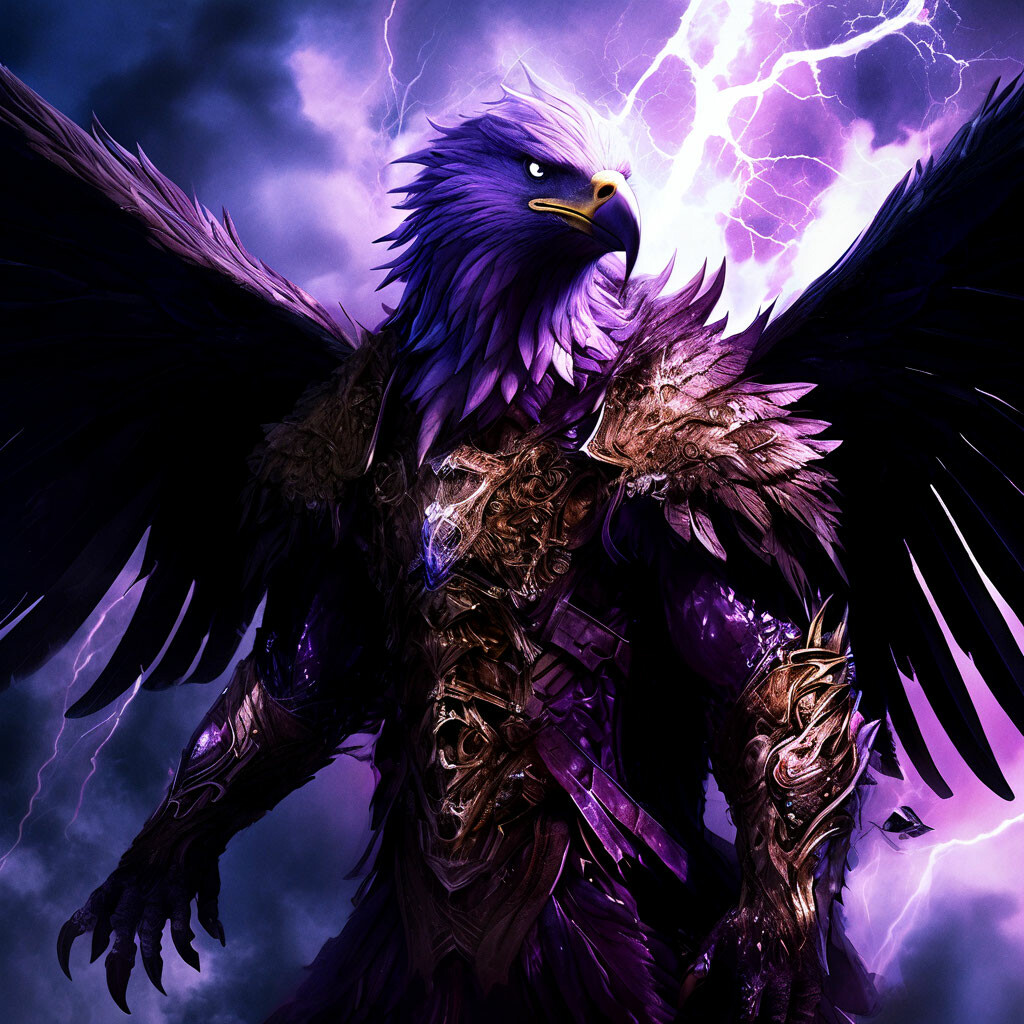 "The Dark Eagle is a man male man with…" — image created in Shedevrum