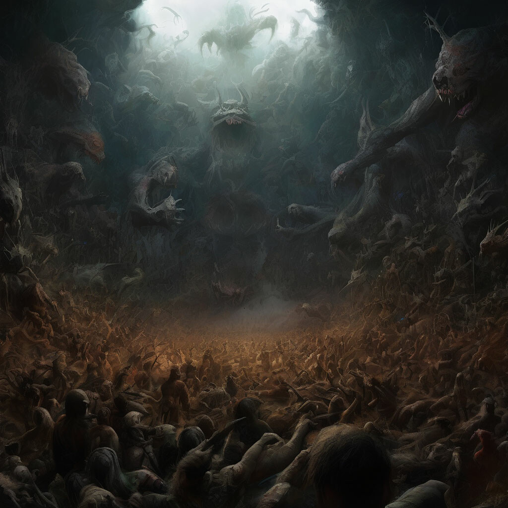 "A monster of a mass of people and animals fused together" — image ...