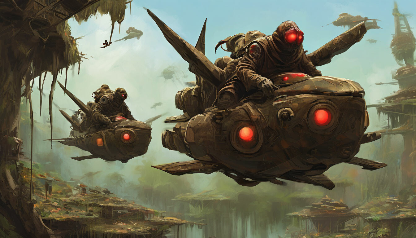 "Alien mythology. The Russian hero, …" — image created in Shedevrum