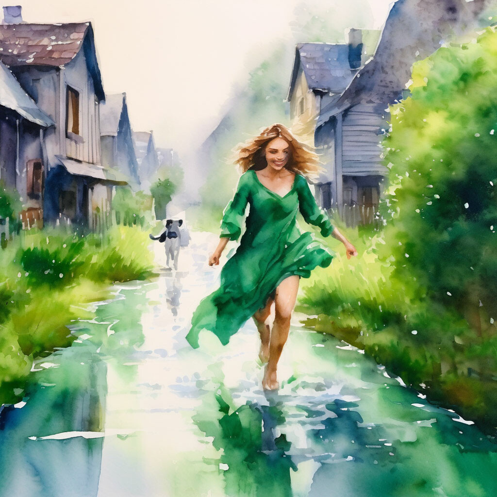 "Watercolor drawing on wet paper , a …" — image created in Shedevrum