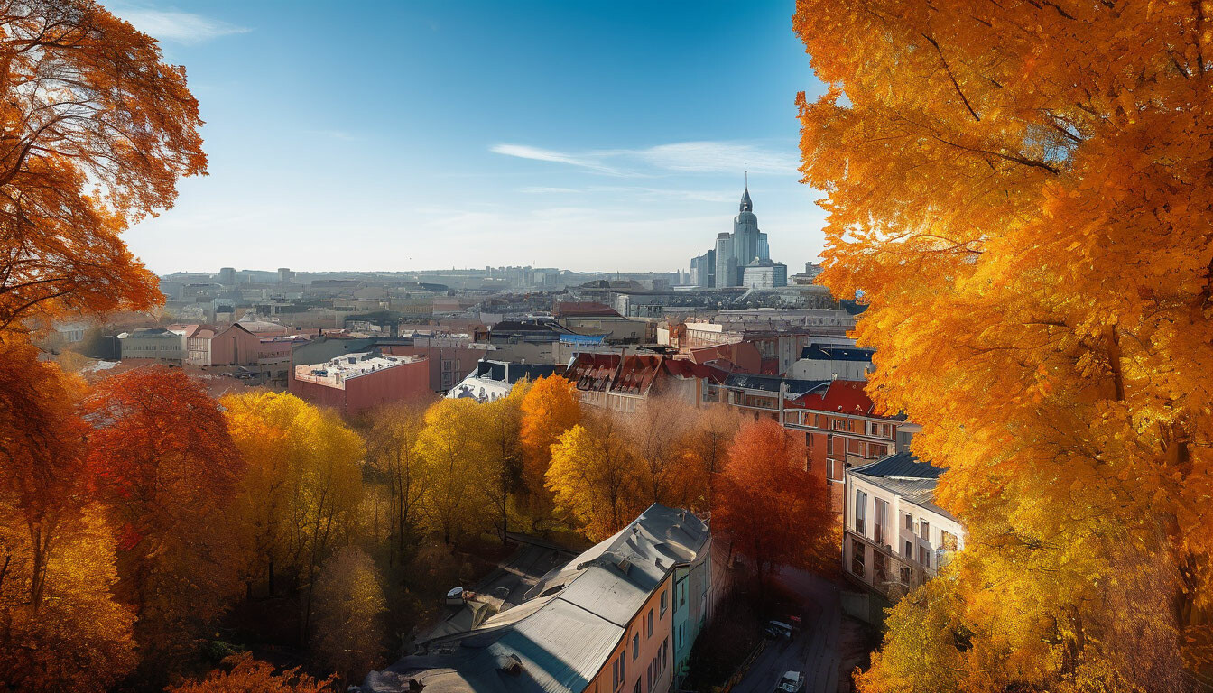 "Autumn landscape, city, professional …" — image created in Shedevrum