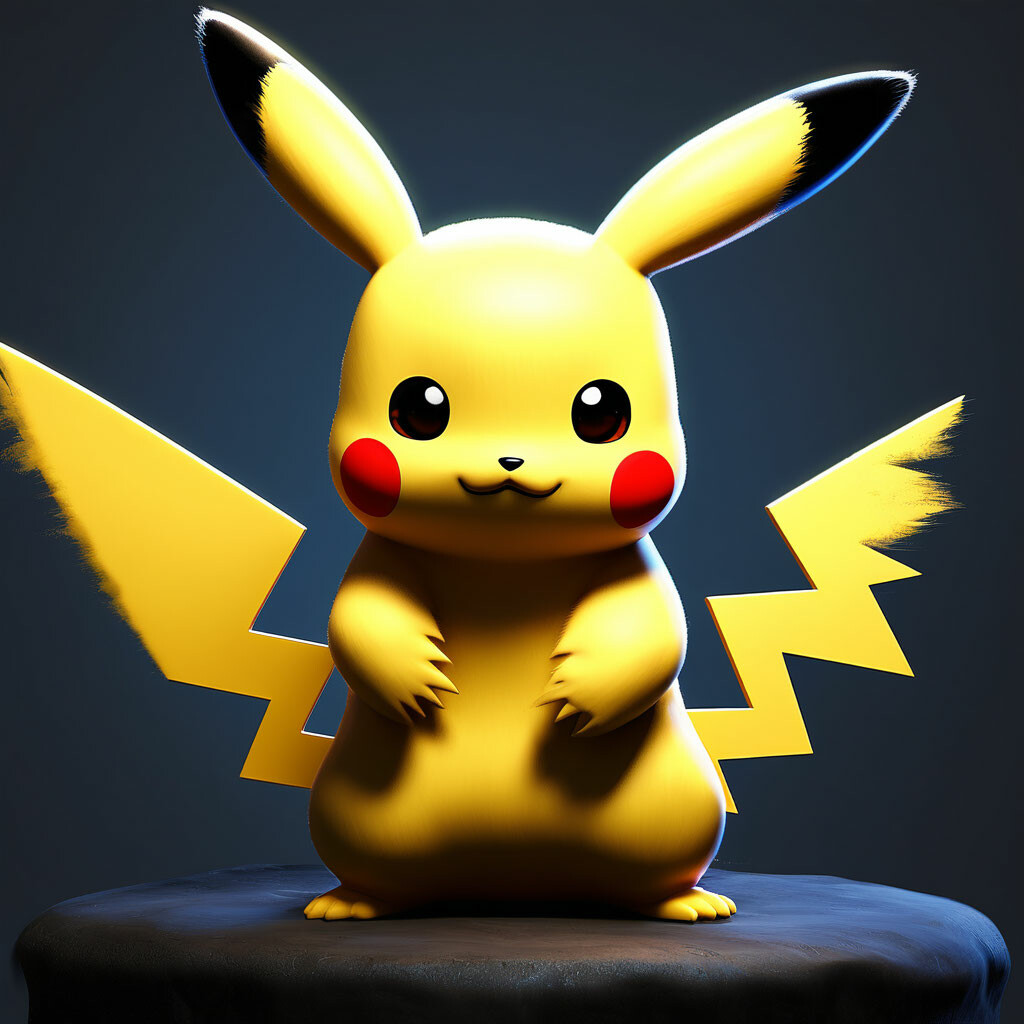 "Pikachu in softly tails" — image created in Shedevrum