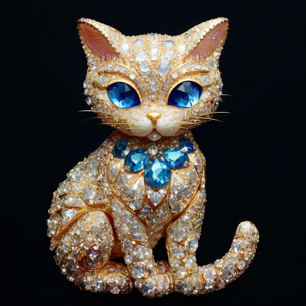 "An extraordinarily cute beautiful diamond cat is precious" — image ...