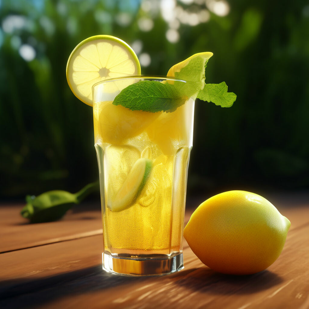 "🍋💦 Lemonade in a glass is realistic…" — image created in Shedevrum