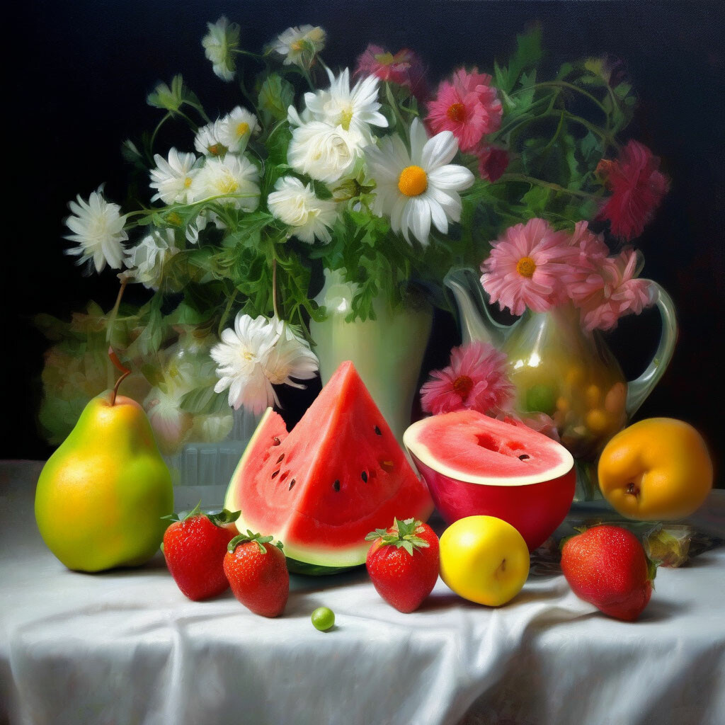"Summer gifts still life watermelon …" — image created in Shedevrum