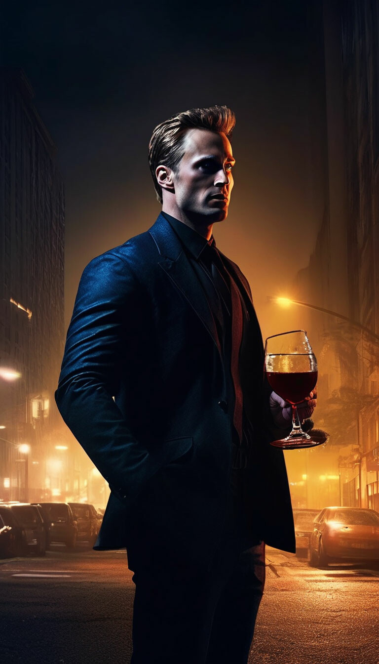 "Evil creep Captain America in a dark …" — image created in Shedevrum