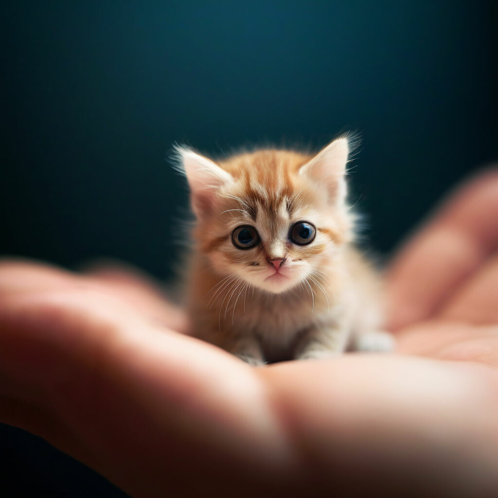 "Microscopic fully transparent cat in …" — image created in Shedevrum