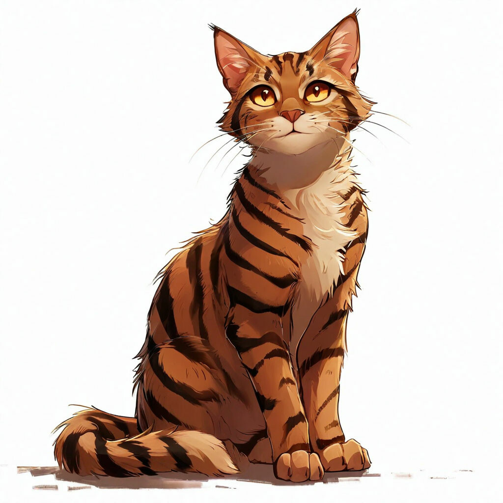 "Mandarin is a coral cat with delicate…" — image created in Shedevrum