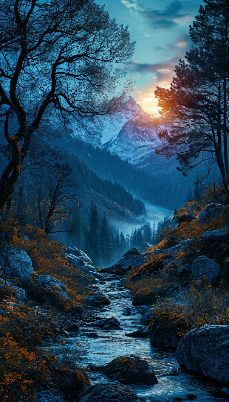 "Night photo manipulation photo art double composition realistic, fantasy surrealism gradient ...