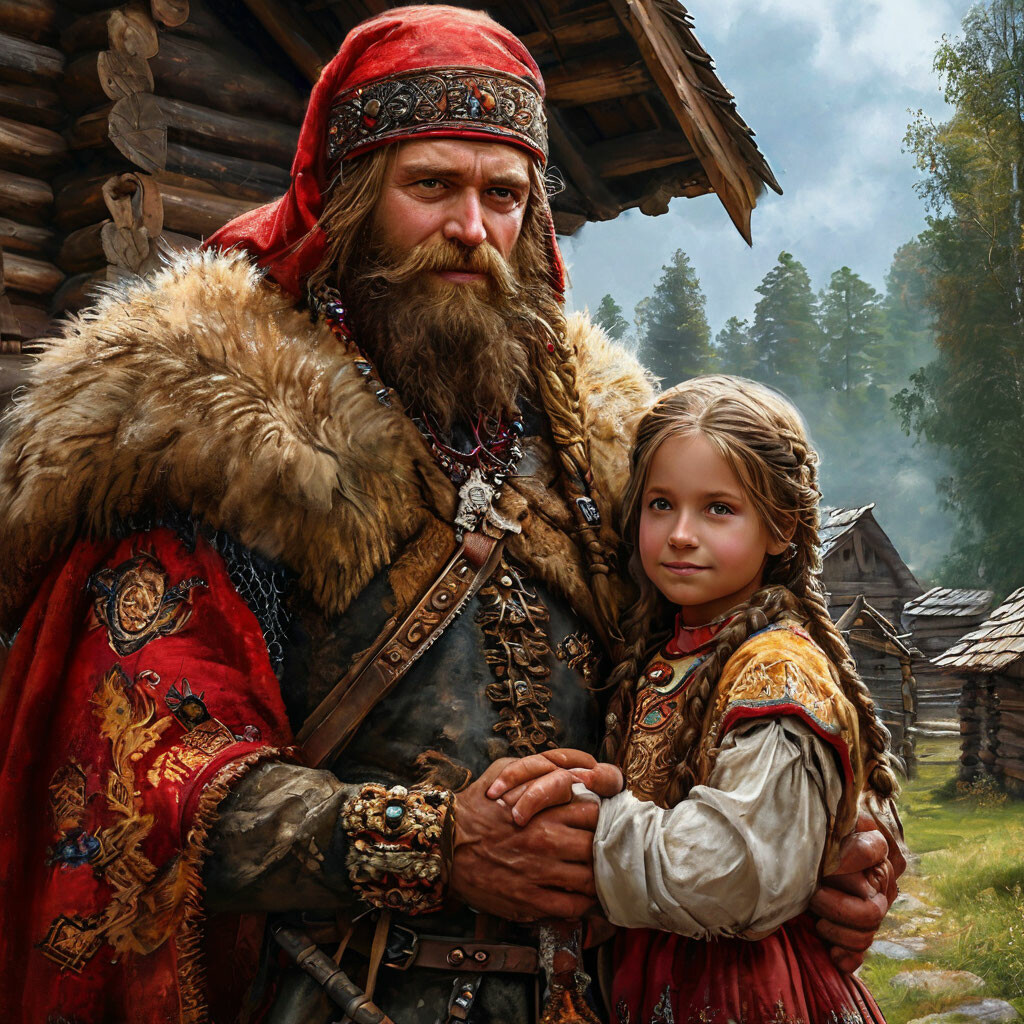 "A tired medieval warrior Rusich …" — image created in Shedevrum