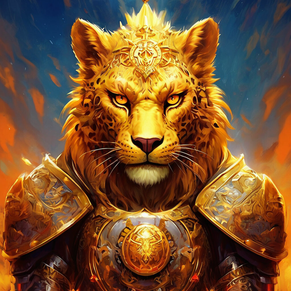 "Knight King sun leopard" — image created in Shedevrum