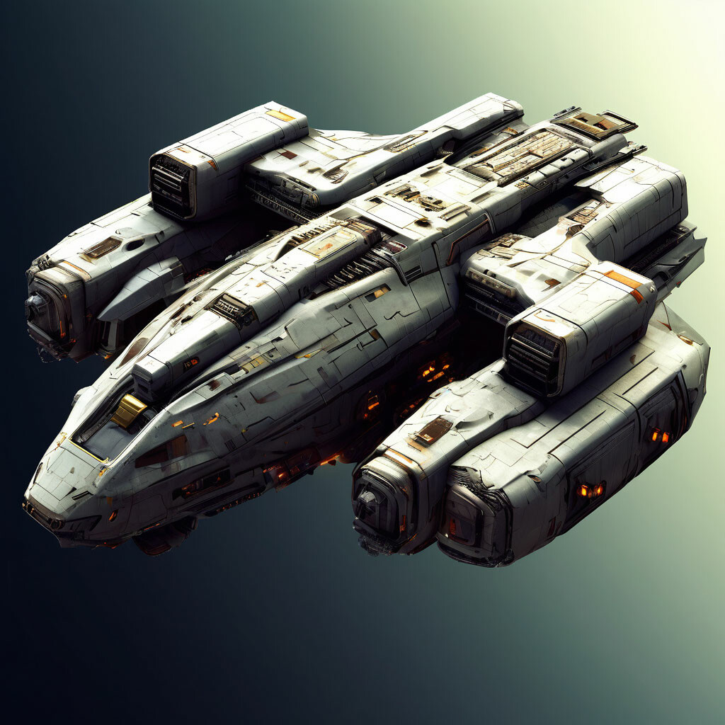 "Medium assault spacecraft" — image created in Shedevrum