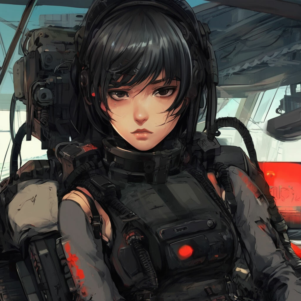 "Death race anime girl Machine Chan" — image created in Shedevrum