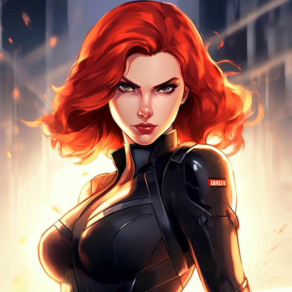 "The Black Widow. Marvel anime style" — image created in Shedevrum