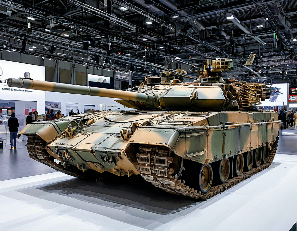 "T-80 BVM high detail, at the exhibition" — image created in Shedevrum
