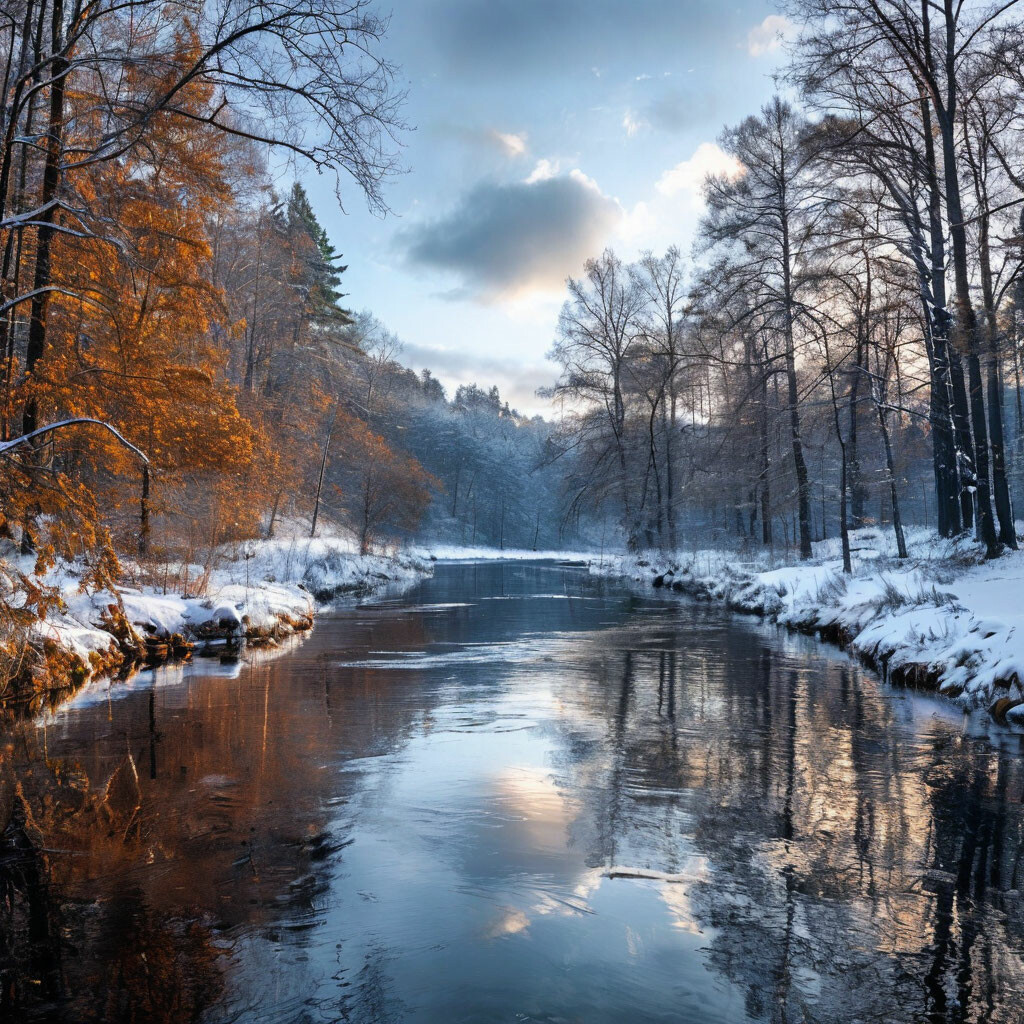 "Professional photo, winter, haze, …" — image created in Shedevrum