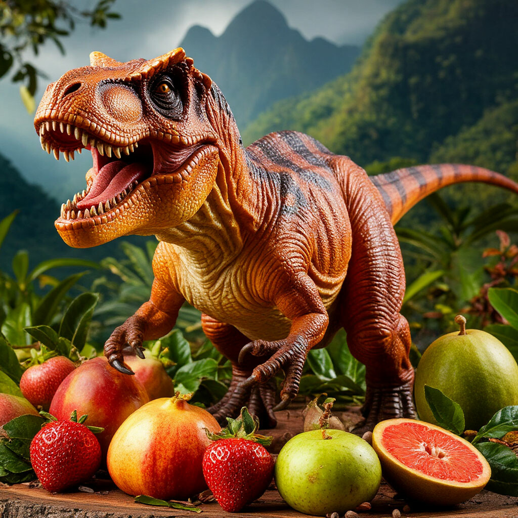 "The T rex fruit" — image created in Shedevrum