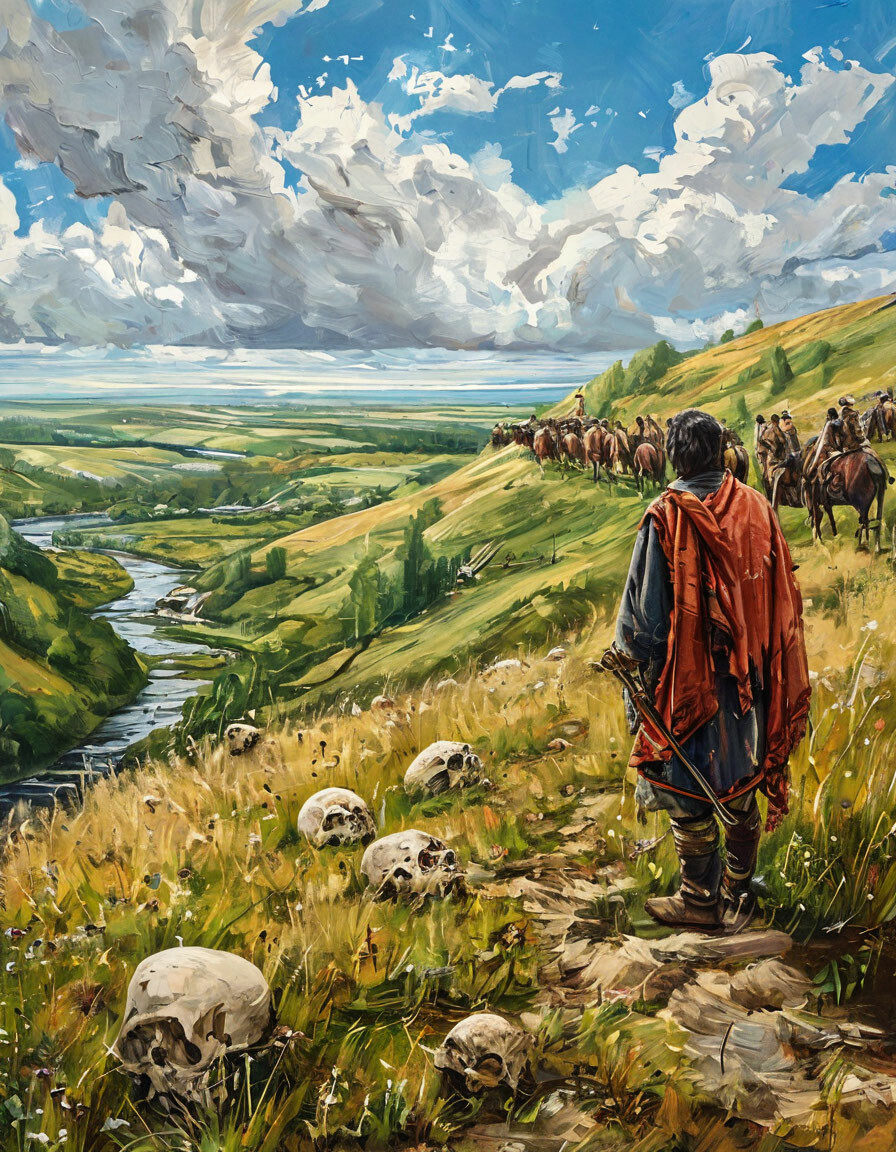 «Вот едет могучий Олег со двора, С …» — картинка создана в Шедевруме