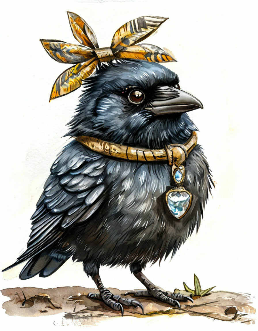 "Cartoon jackdaw, a jackdaw from …" — image created in Shedevrum