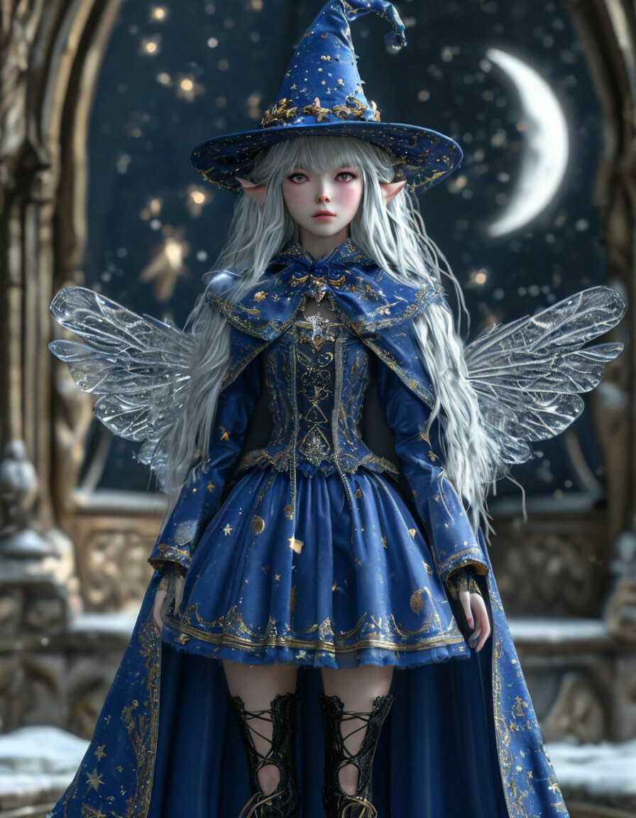 "Chica hada Luna y estrellas, sombrero…" — imagen creada en Shedevrum