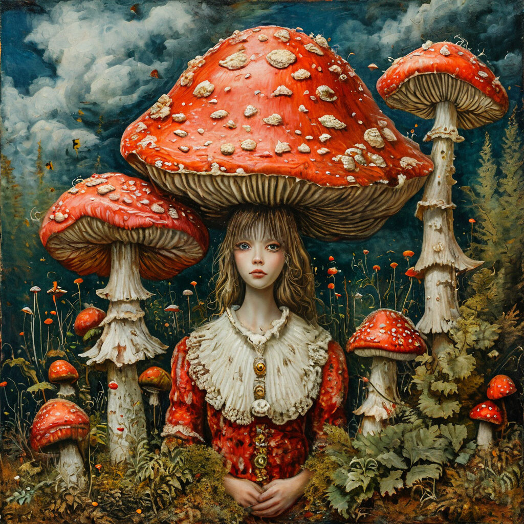 "Margosha from the Land of Mushrooms, …" — image created in Shedevrum