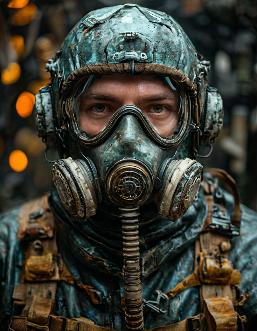 "Pozdnyakov, nuke, UGC, gas mask, many…" — image created in Shedevrum