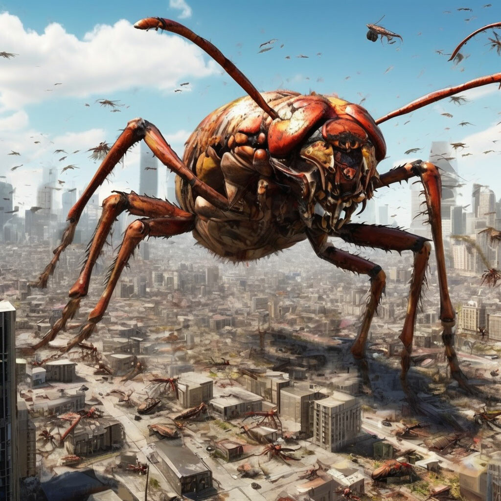 "All the insects became huge and began to attack people and began to ...
