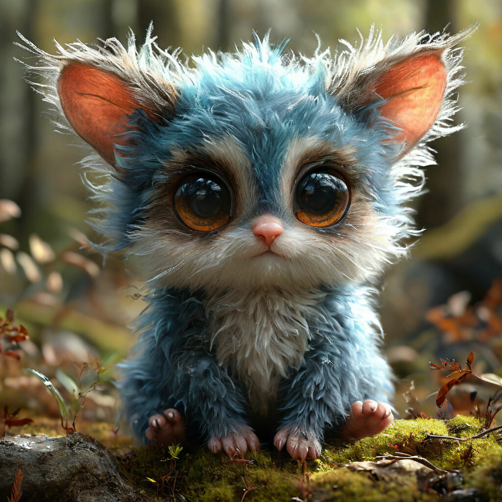 "A cute little friendly fantastic creature" — image created in Shedevrum