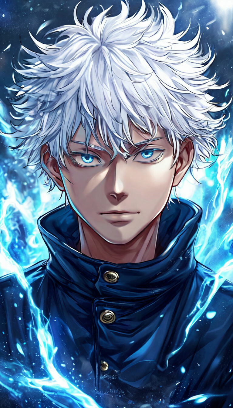 "The magic of Satoru Gojo humanization…" — image created in Shedevrum