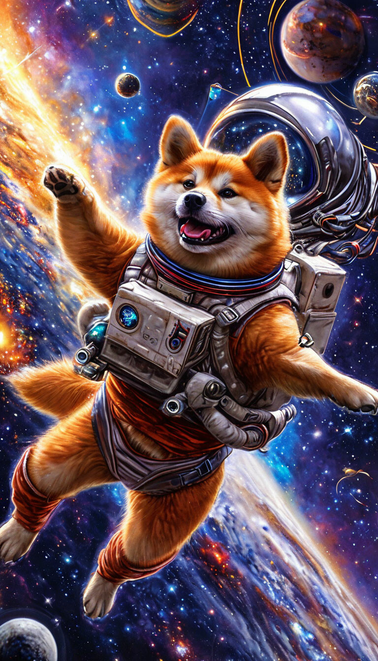 ""Galactic Odyssey" The soulful dog …" — image created in Shedevrum
