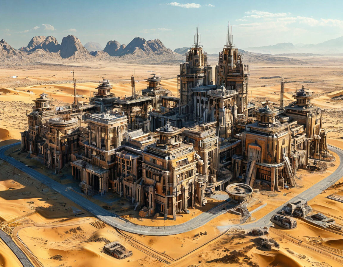 "Construction of a modern Colony Fortresses in the Triax Desert photo ...