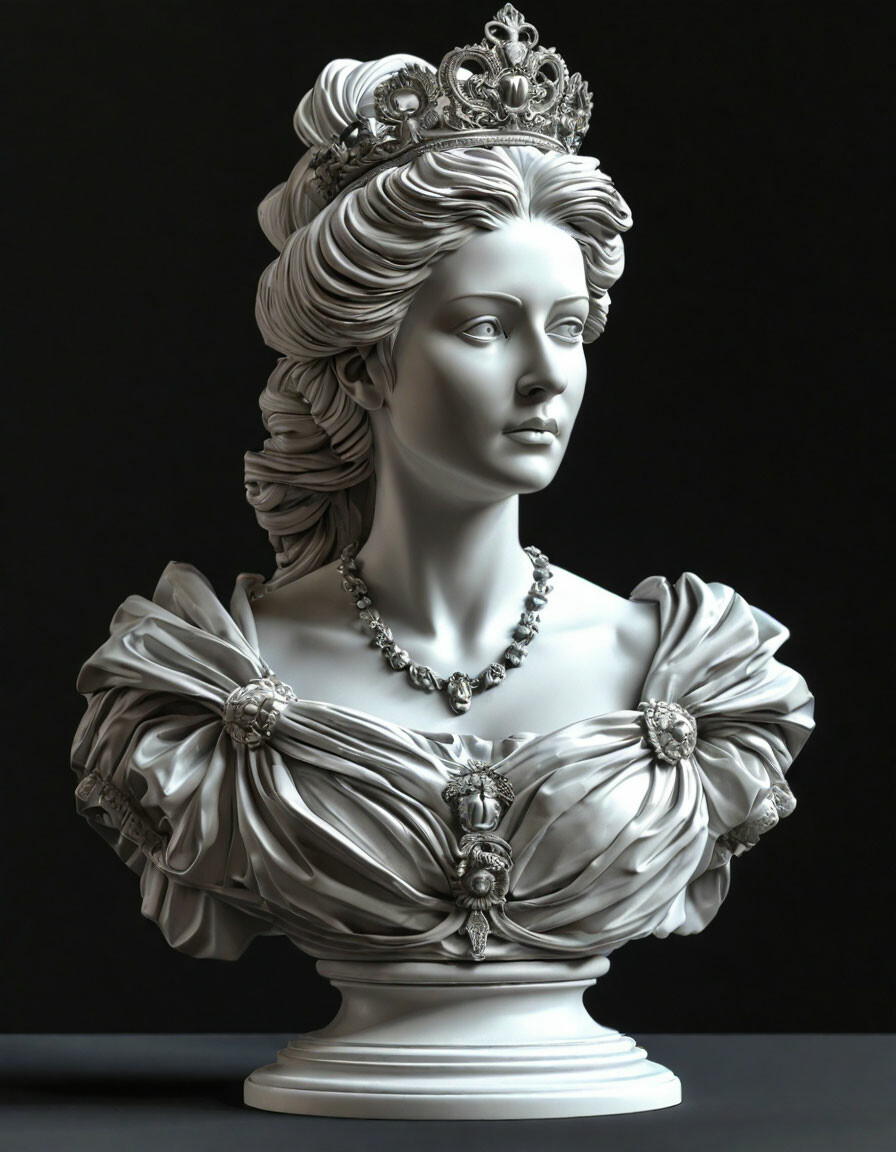 "Catherine the Second plaster sculpture miniature, color white, high ...