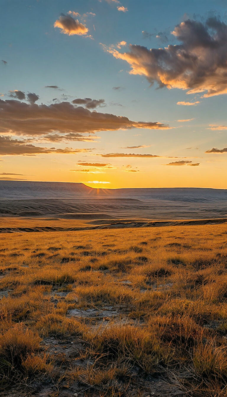 "Amanecer en la estepa, llanura, …" — imagen creada en Shedevrum
