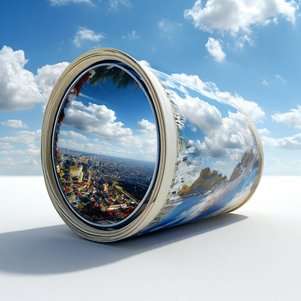 "Communication tube on a white …" — image created in Shedevrum