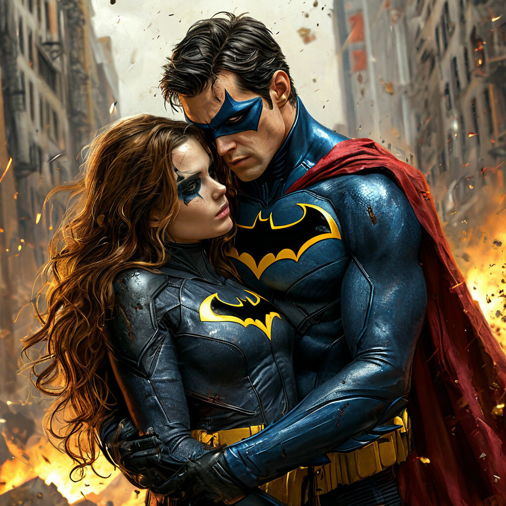 "Batgirl was shot in the stomach and Nightwing is carrying her in his ...