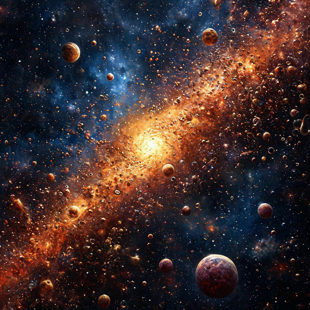 "The cosmos is being destroyed into atoms" — image created in Shedevrum