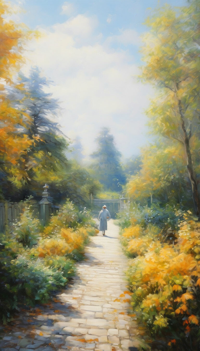 "Wet watercolor, hyperrealism, a walk …" — image created in Shedevrum